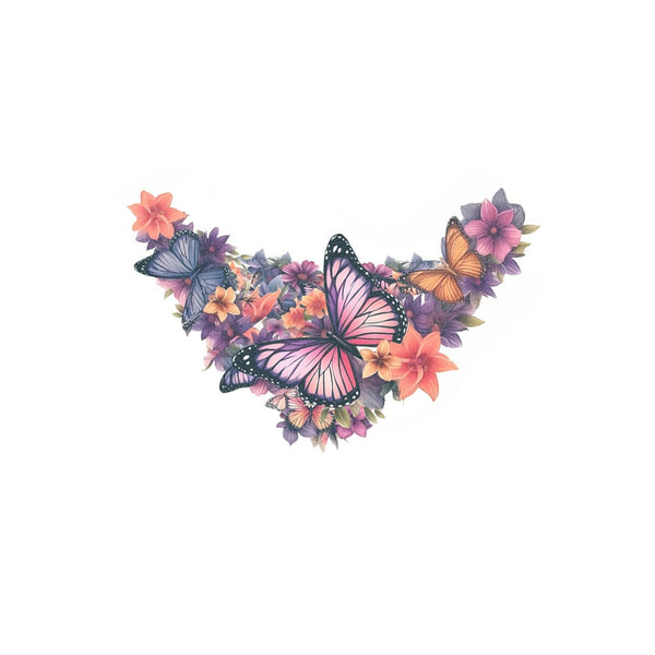 Floral Butterflies Pubic Area Temporary Tattoo – hornytattoos